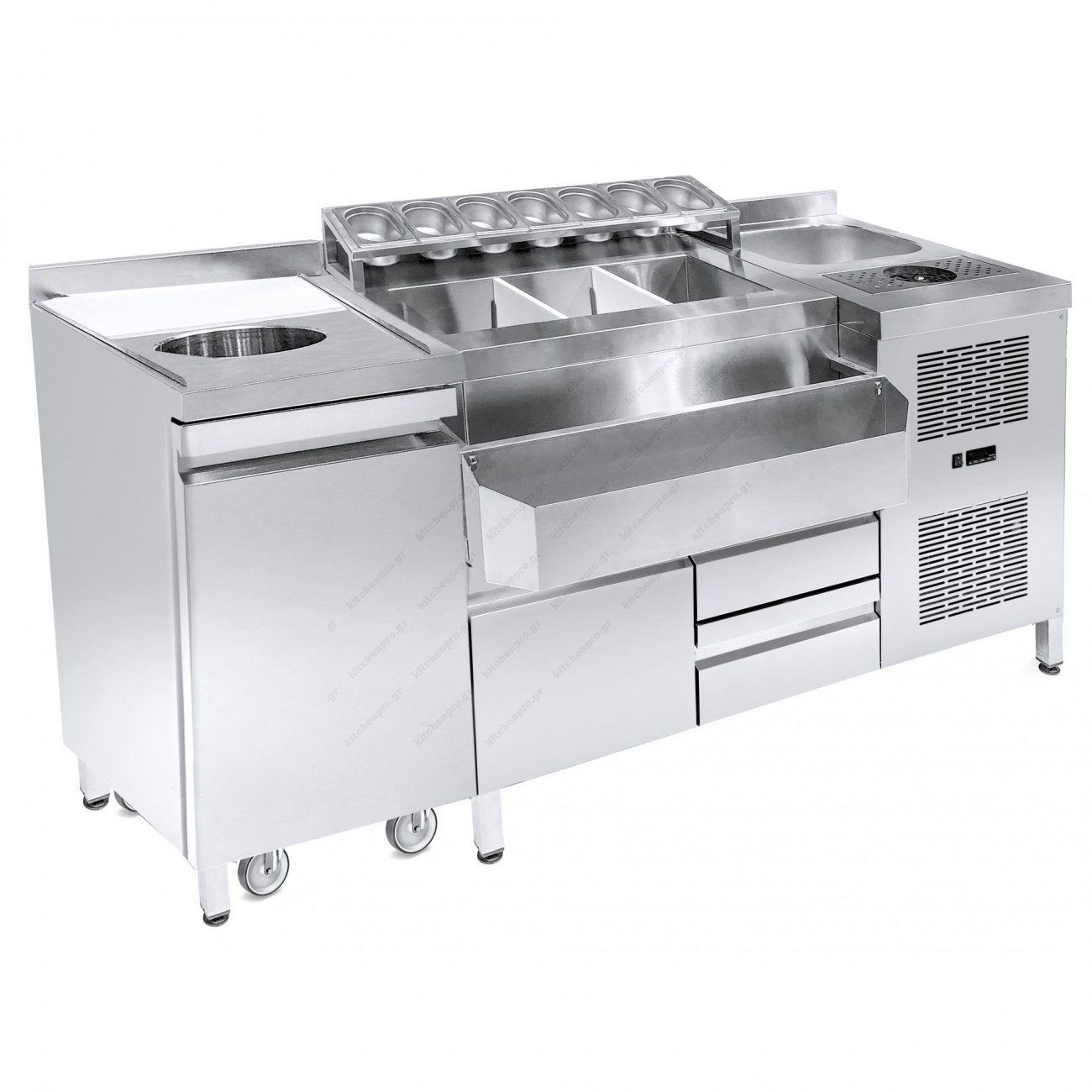 Refrigerated Coctail Station - Refrigerated Bar Station 134 cm with ...