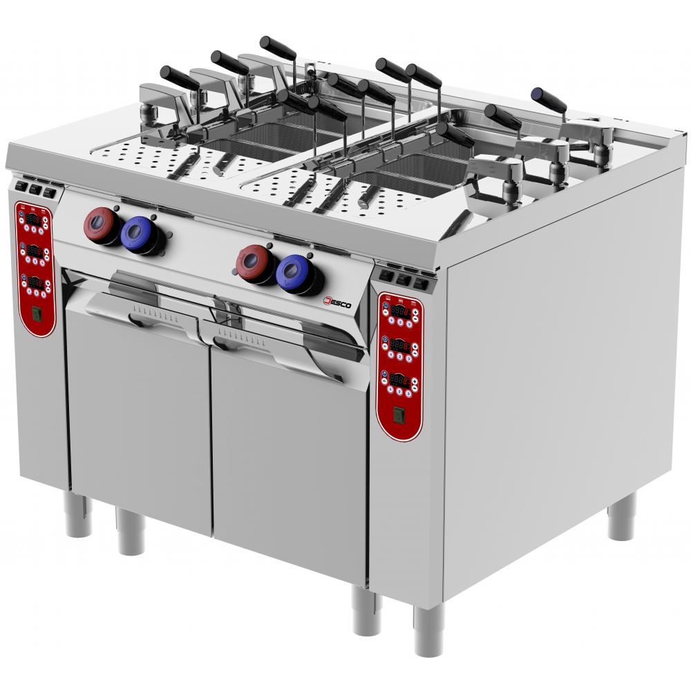 Double Gas Pasta Cooker 40 +40 Lt Automatic Basket Lift System CPG92M0 ...